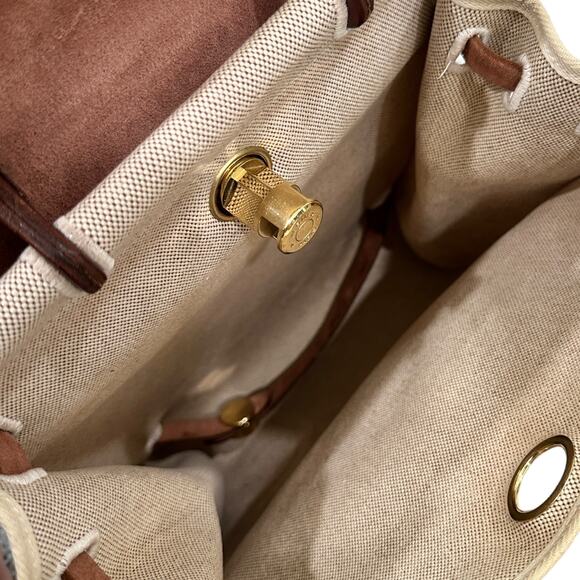 Hermes | Bags | Vintage Hermes Toile Vache Calfskin Herbag Backpack ...